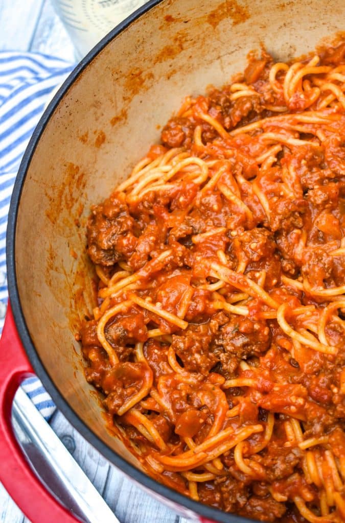 One Pot Spaghetti - 4 Sons 'R' Us
