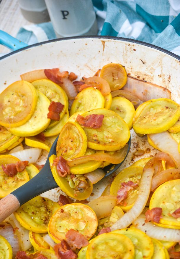 Sauteed Summer Squash with Bacon & Onions - 4 Sons 'R' Us