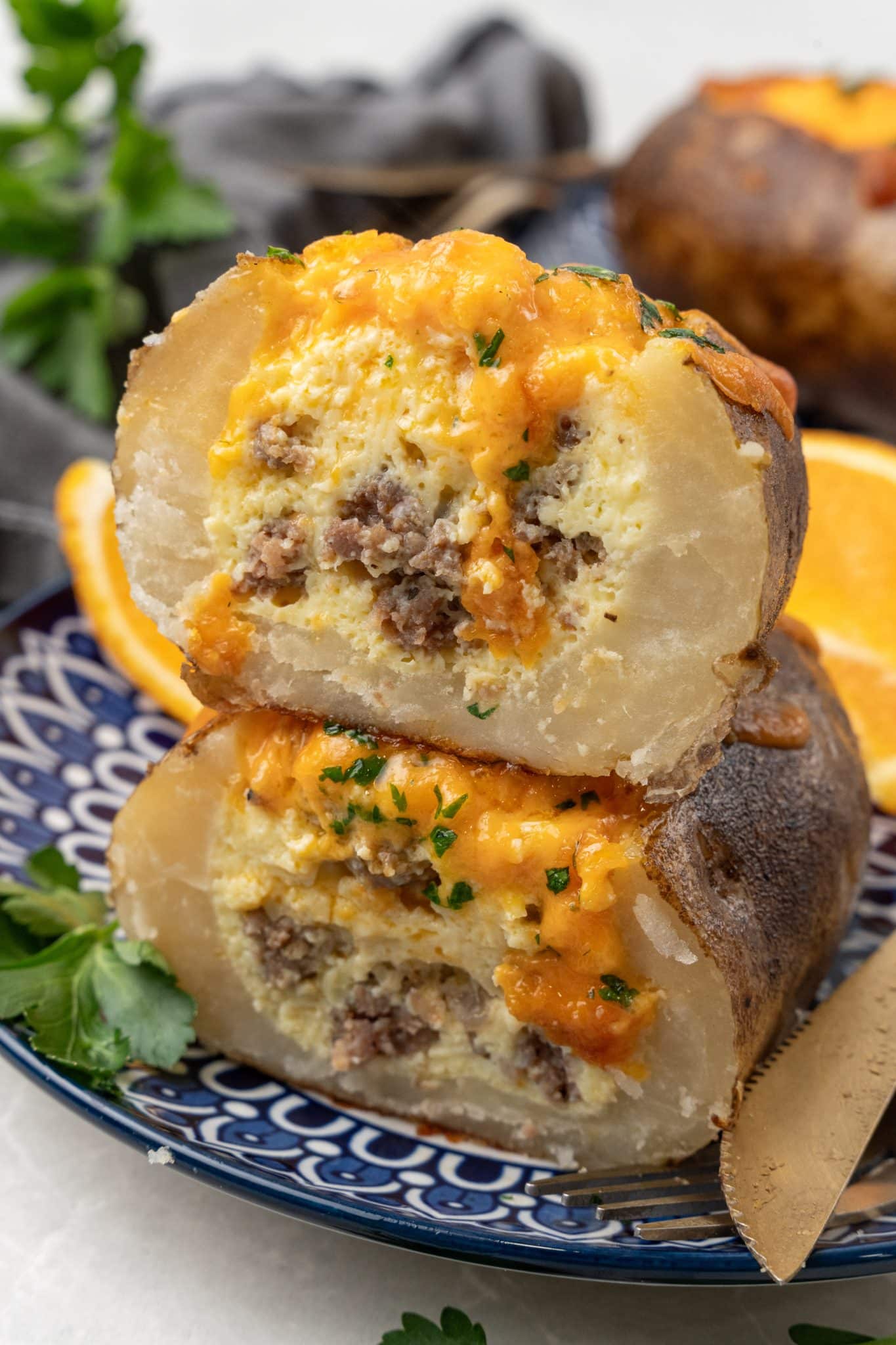Twice Baked Breakfast Potatoes - 4 Sons 'R' Us