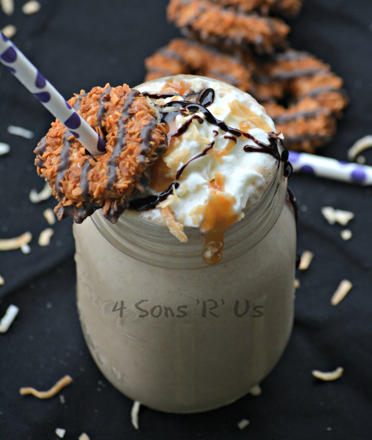 Samoa Cookie Milkshake - 4 Sons 'R' Us