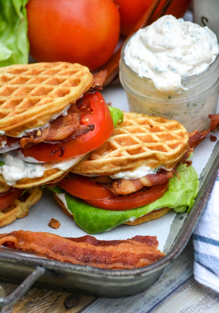 Bacon Lettuce Tomato Waffle-Wiches - 4 Sons 'R' Us