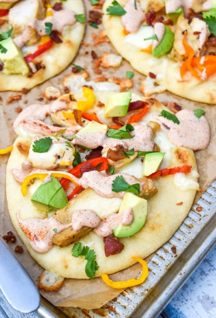California Chicken Flatbread Sandwiches with Chipotle Ranch - 4 Sons 'R' Us