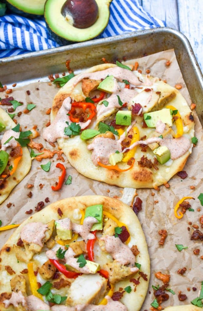 California Chicken Flatbread Sandwiches with Chipotle Ranch - 4 Sons 'R' Us