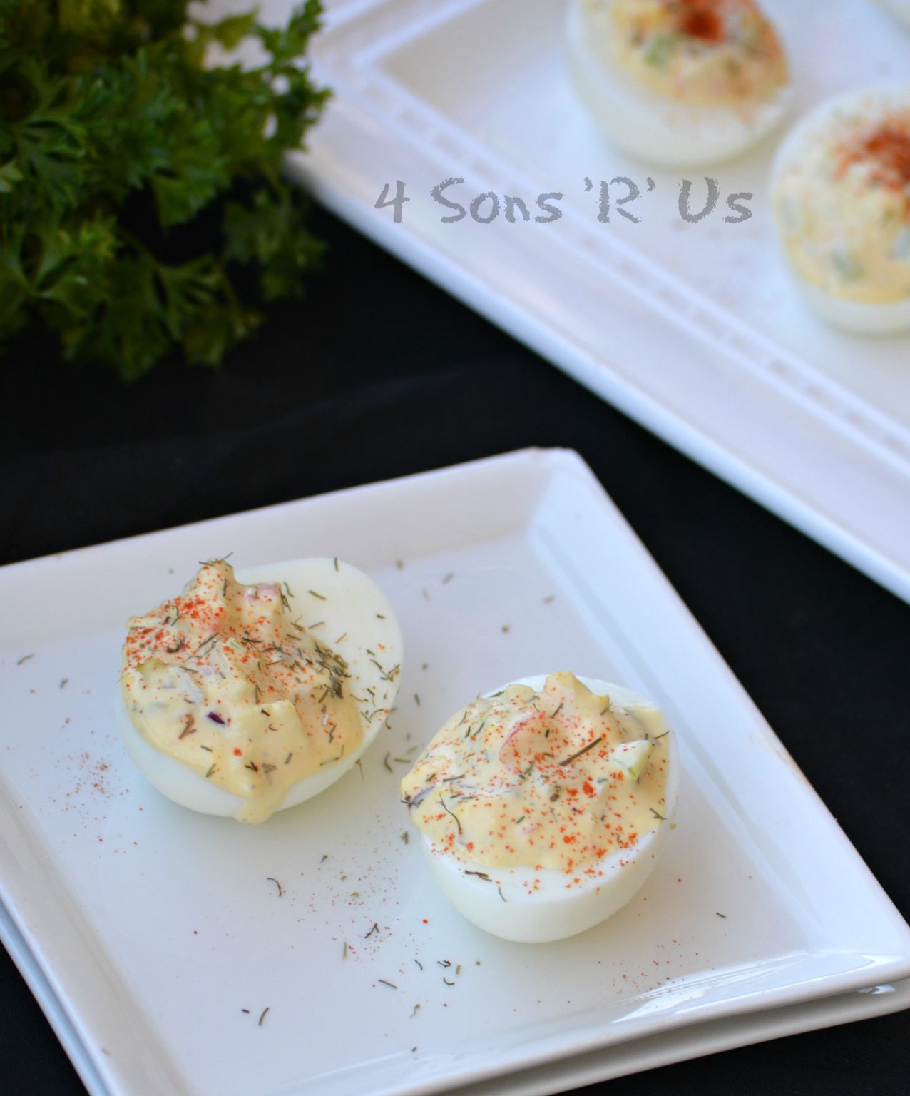 Crab Stuffed Deviled Eggs - 4 Sons 'R' Us