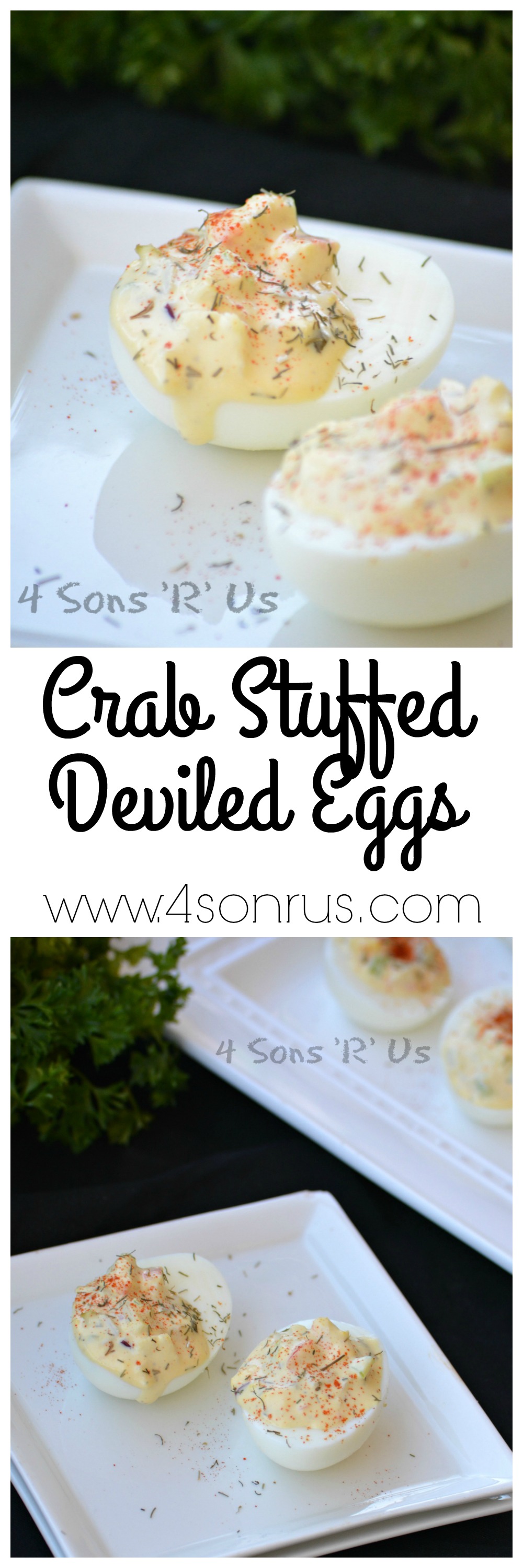 Crab Stuffed Deviled Eggs - 4 Sons 'R' Us