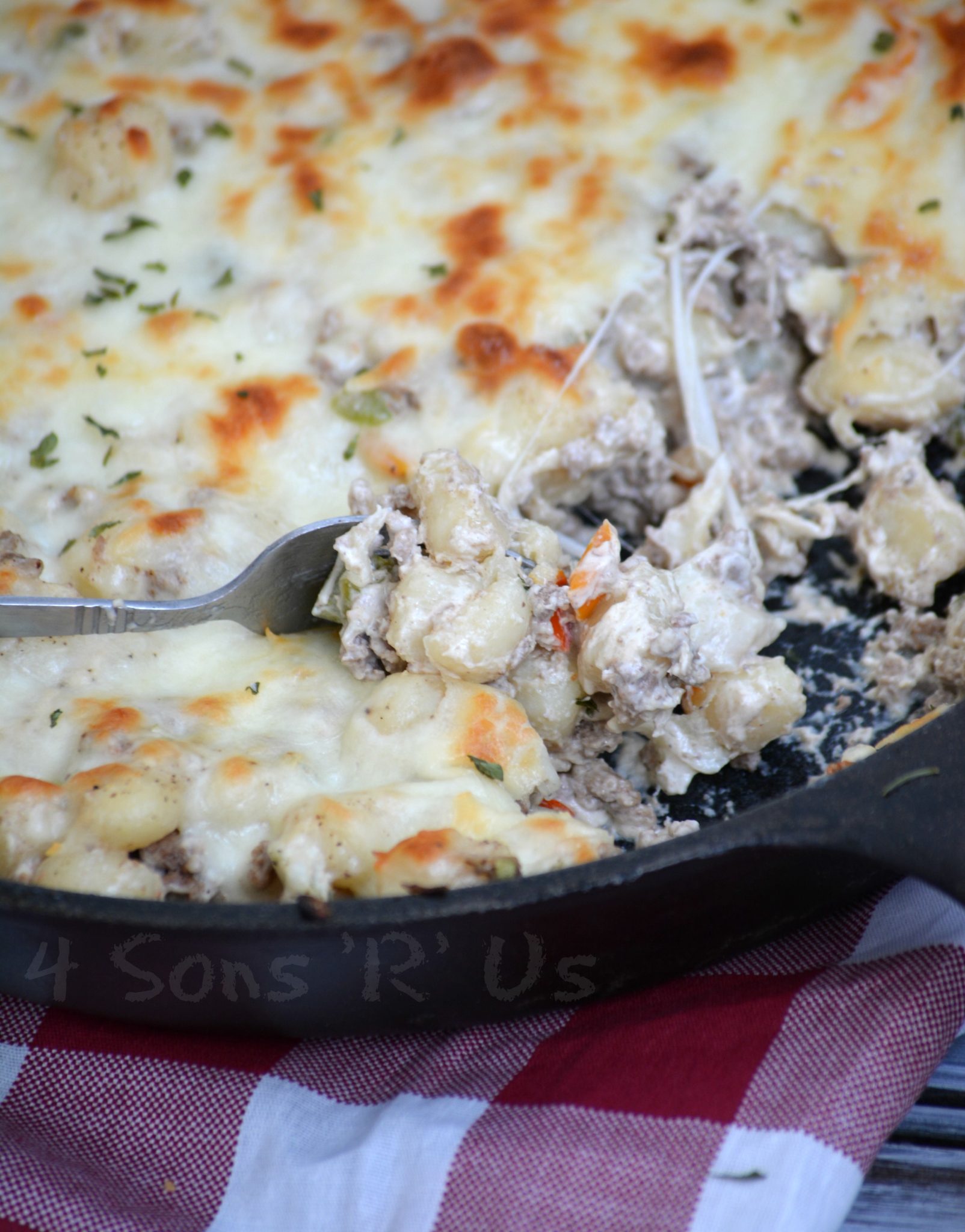 Philly Cheesesteak Gnocchi Bake - 4 Sons 'R' Us