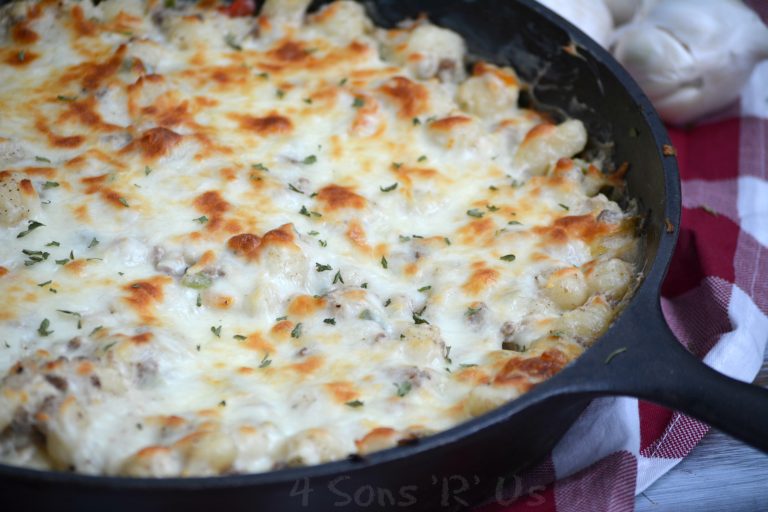 Philly Cheesesteak Gnocchi Bake - 4 Sons 'R' Us