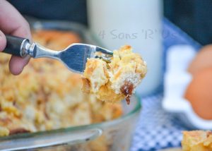 Maple Bacon Waffle Bread Pudding - 4 Sons 'R' Us