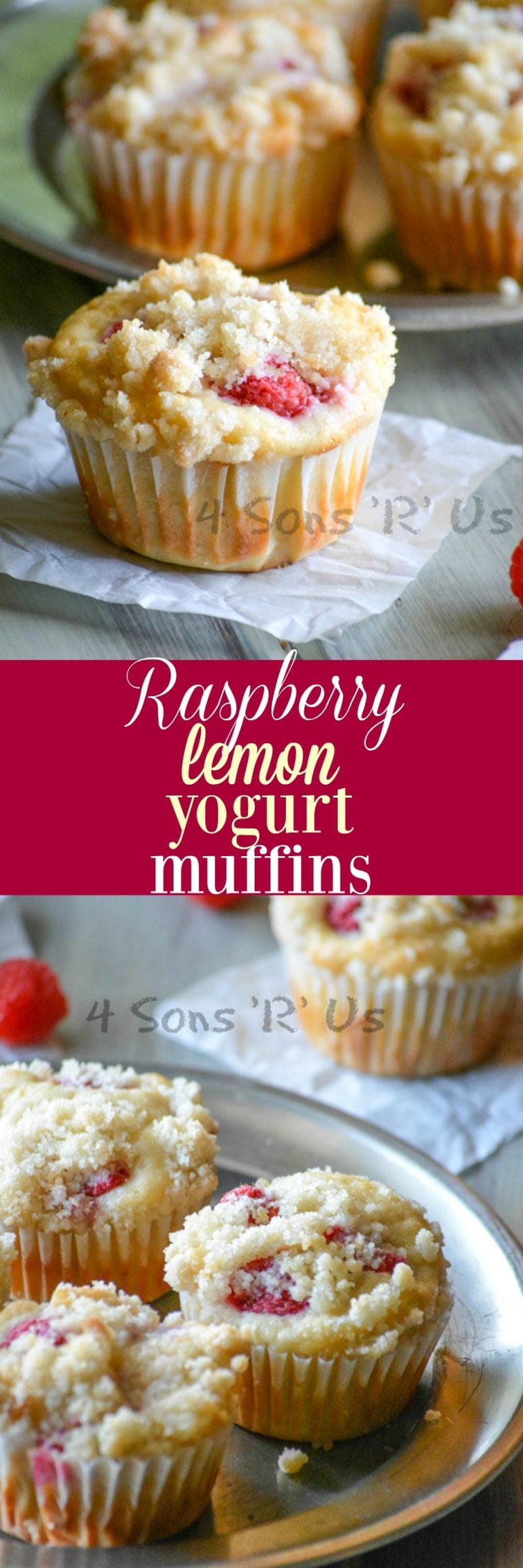 Raspberry Lemon Yogurt Muffins - 4 Sons 'R' Us