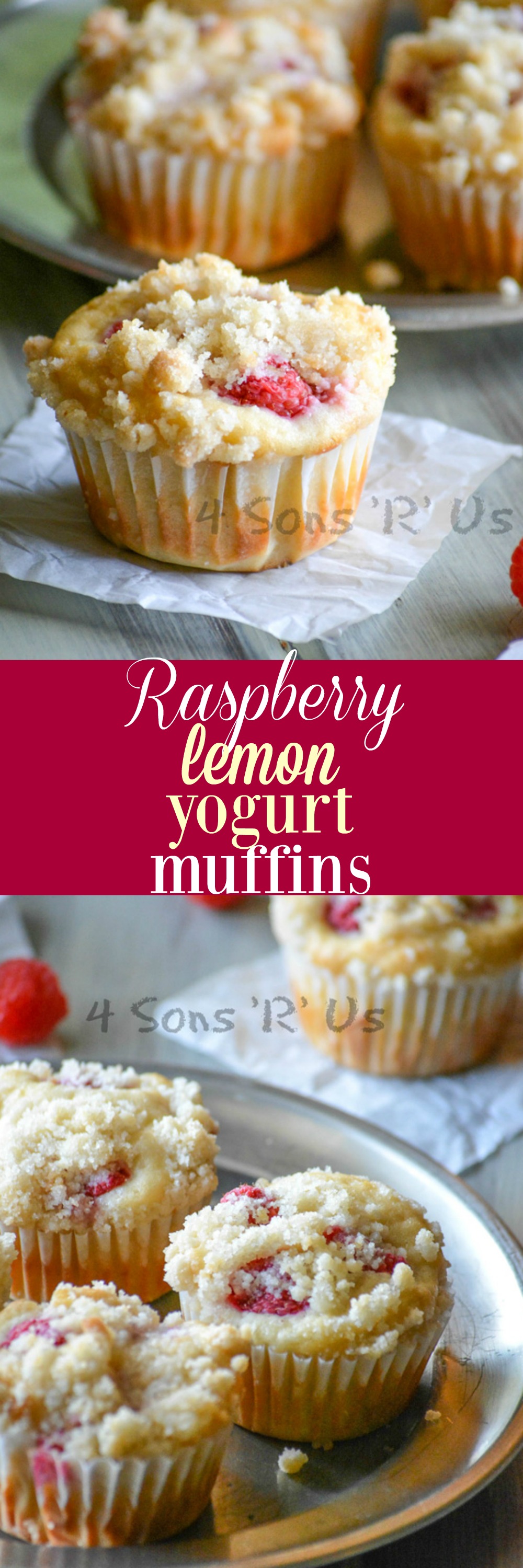 Raspberry Lemon Yogurt Muffins - 4 Sons 'R' Us