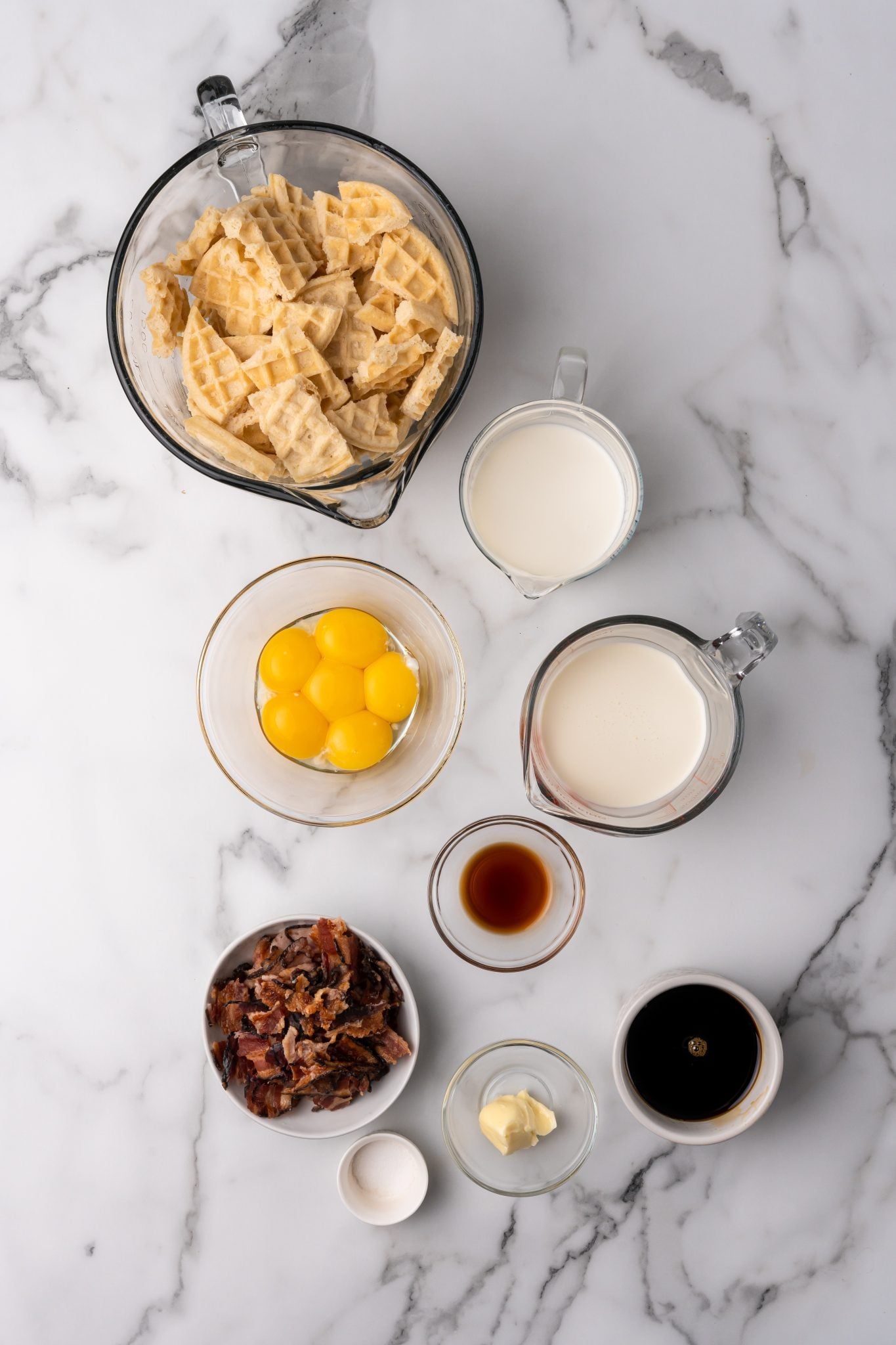 Maple Bacon Waffle Bread Pudding - 4 Sons 'R' Us