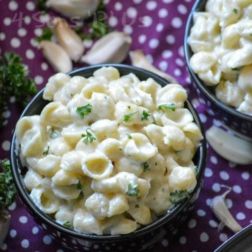 Creamy Garlic Shells Pasta - 4 Sons 'R' Us