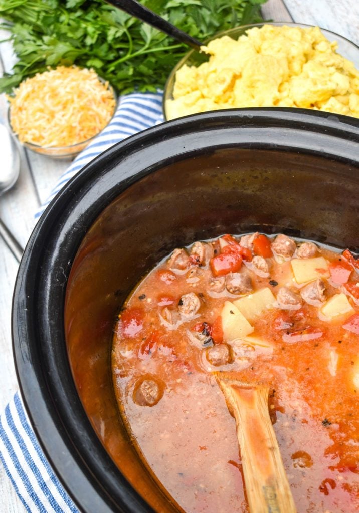 Slow Cooker Breakfast Soup - 4 Sons 'R' Us