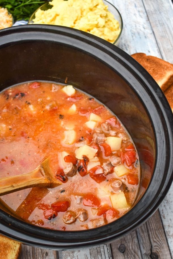 Slow Cooker Breakfast Soup - 4 Sons 'R' Us
