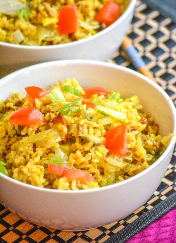 Cheeseburger Fried Rice - 4 Sons 'R' Us