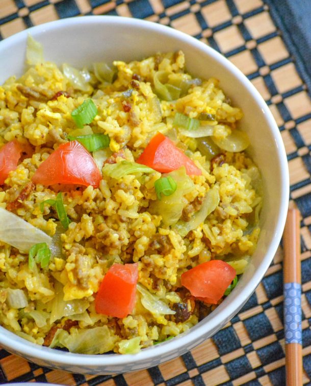 Cheeseburger Fried Rice - 4 Sons 'R' Us