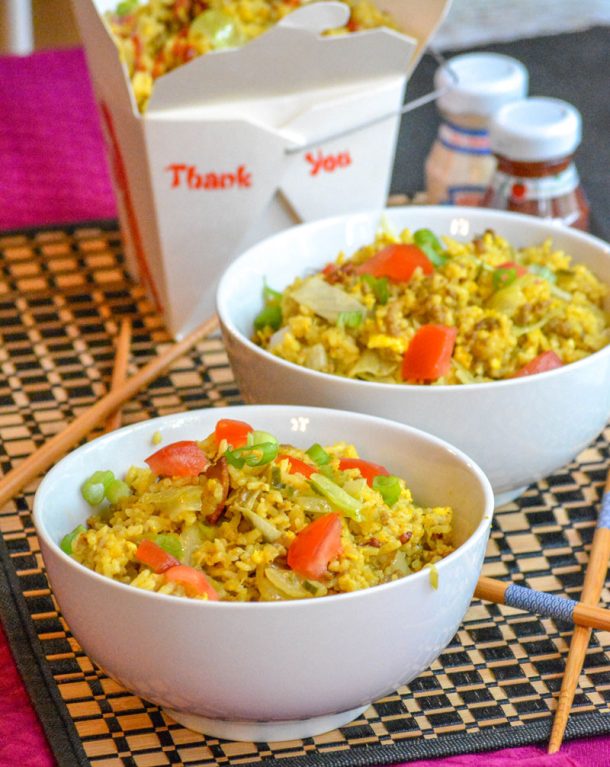 Cheeseburger Fried Rice - 4 Sons 'R' Us