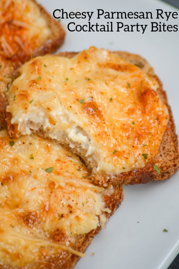 Cheesy Parmesan Rye Cocktail Party Bites - 4 Sons 'R' Us