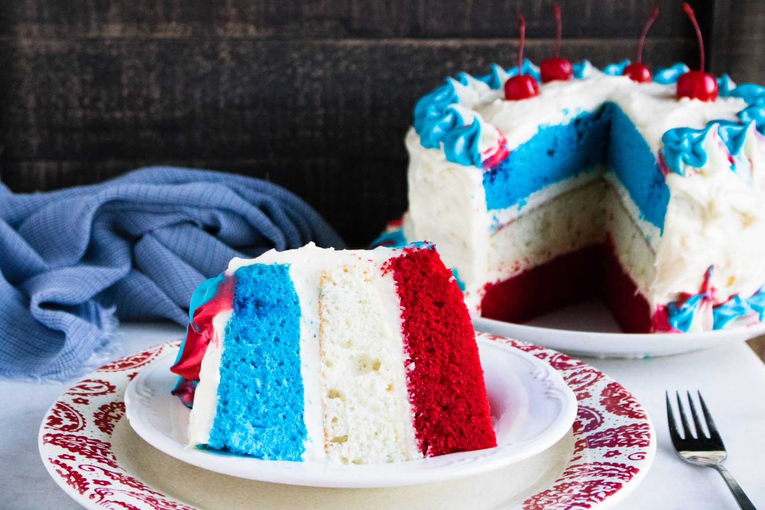 Red White and Blue Layer Cake - 4 Sons 'R' Us