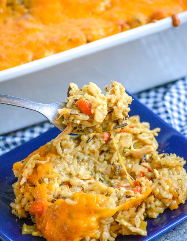 Cheesy Chicken & Wild Rice Casserole - 4 Sons 'R' Us