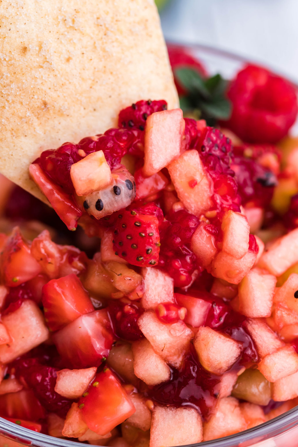 Fruit Salsa With Cinnamon Sugar Tortilla Chips 4 Sons R Us