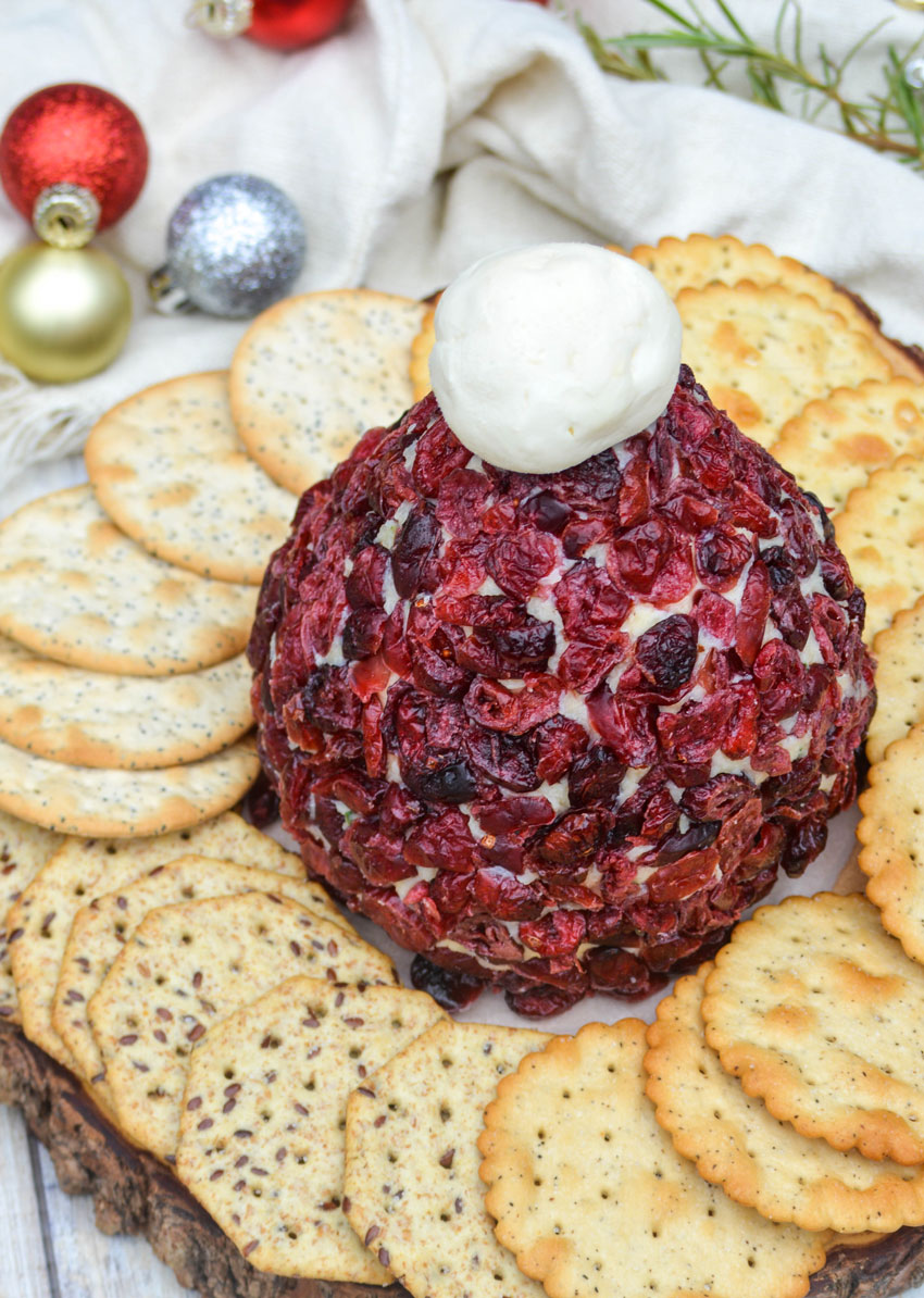 Santa Hat Cranberry Cheddar Cheeseball - 4 Sons 'R' Us
