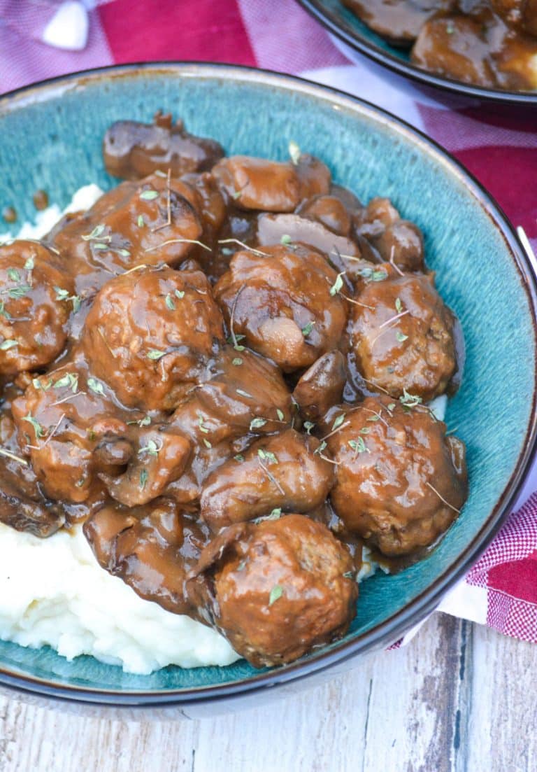 Pub Style Meatballs With Mushroom Gravy - 4 Sons 'R' Us