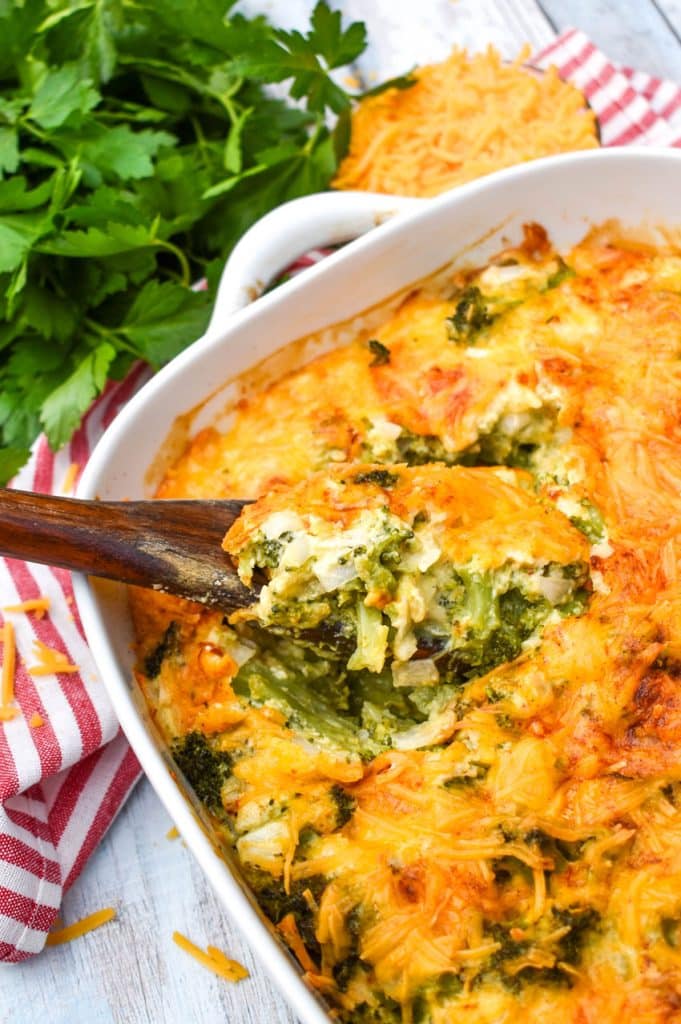 Grandma's Cheesy Broccoli Souffle Casserole - 4 Sons 'R' Us