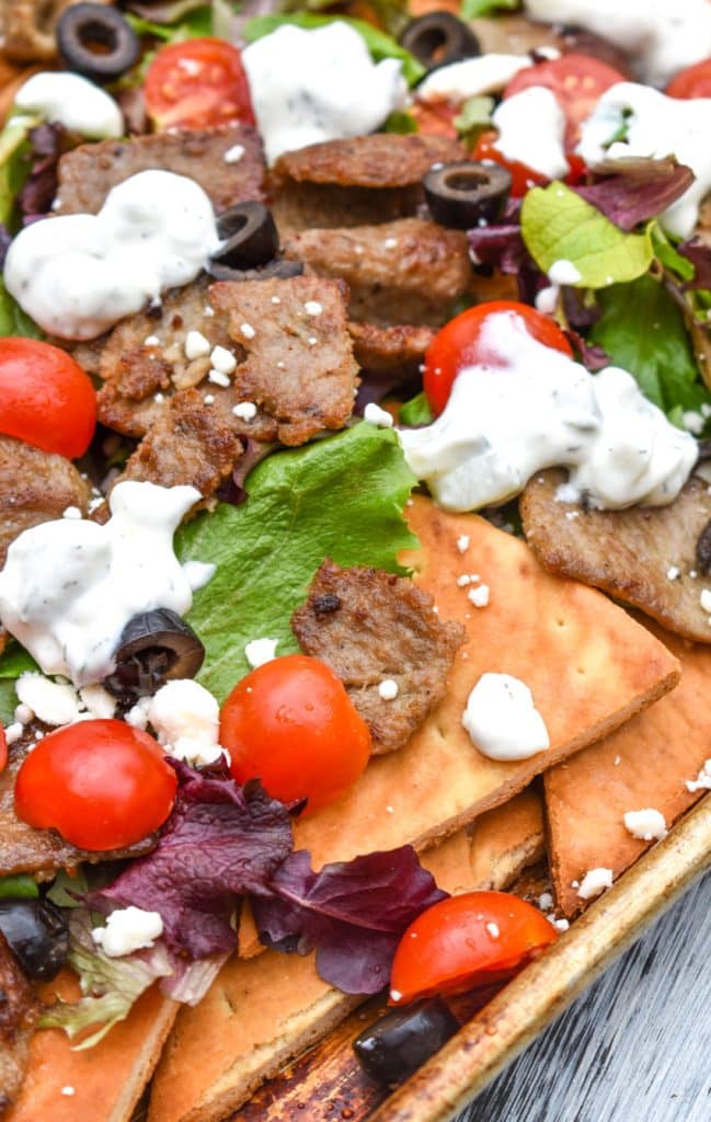 Gyro Nachos With Baked Pita Chips - 4 Sons 'R' Us