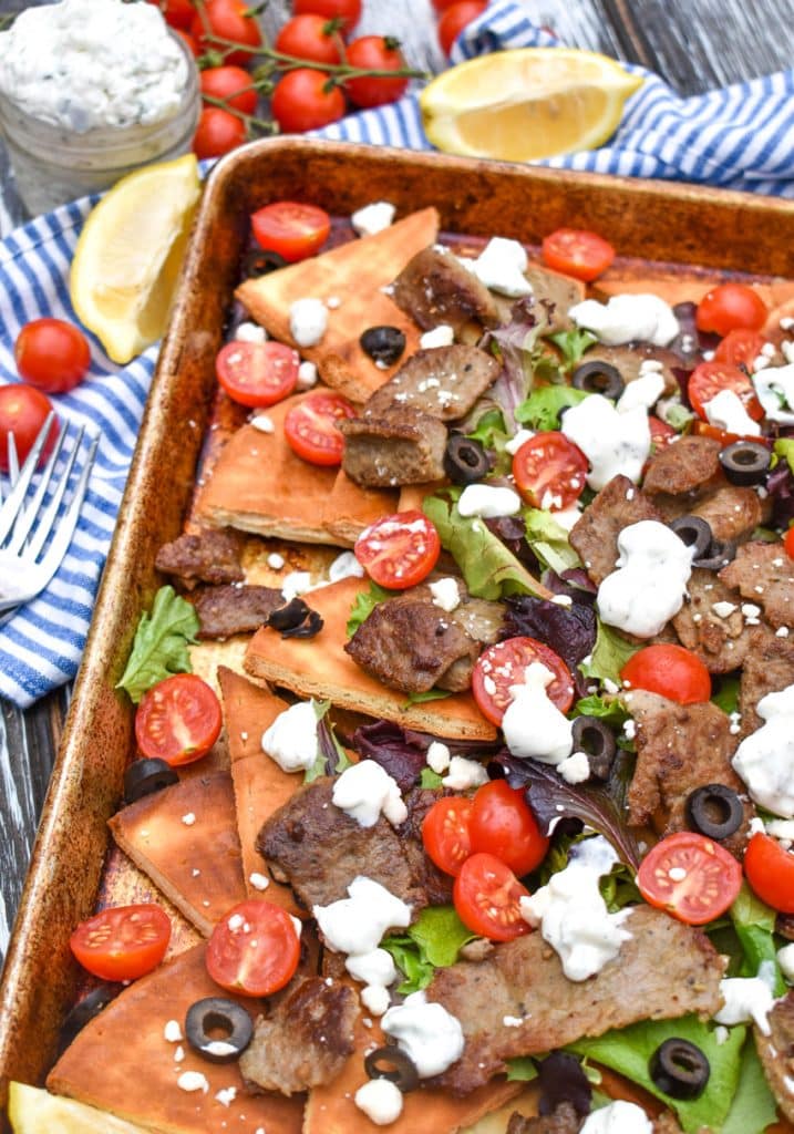 Gyro Nachos With Baked Pita Chips - 4 Sons 'R' Us